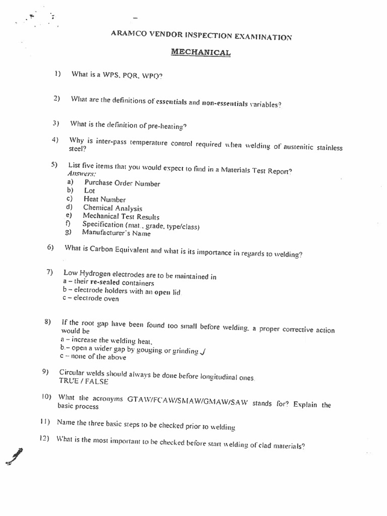 Question & Answer Welding | PDF