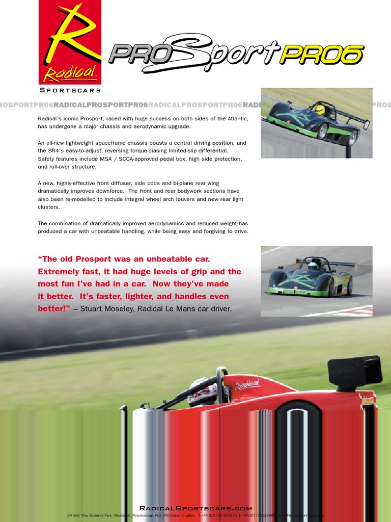Radical Prosport PR06 Upgraded Chassis & Aerodynamics | PDF ...