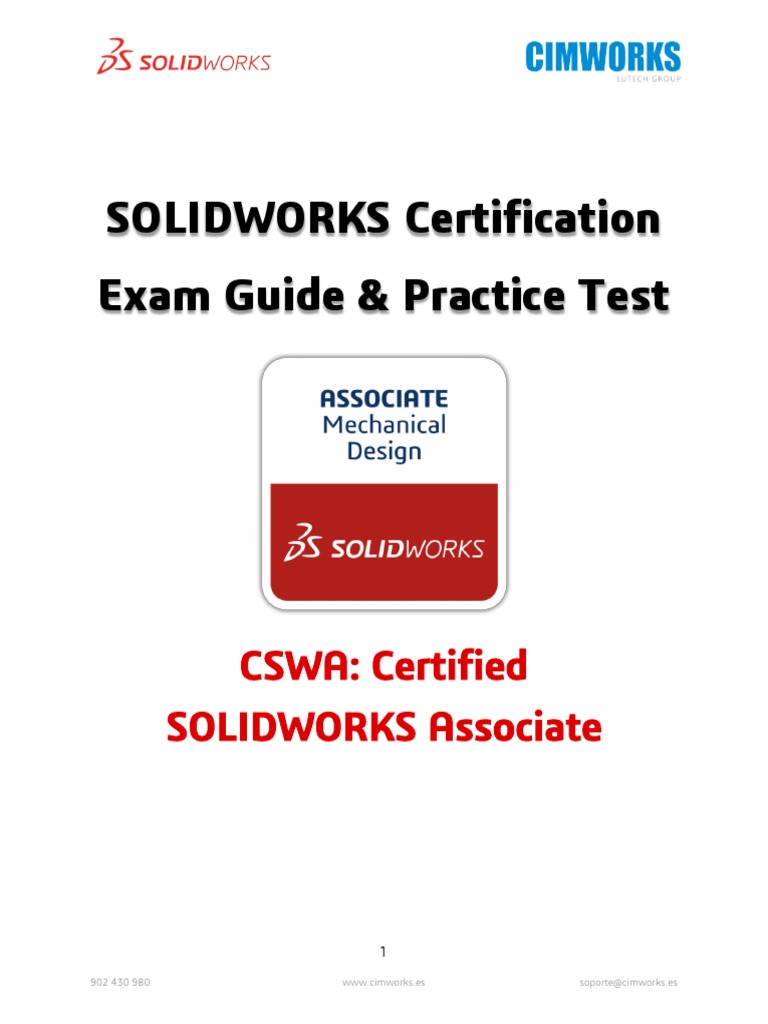 SOLIDWORKS Certification Exam Guide & Practice Test: CSWA: Certified ...