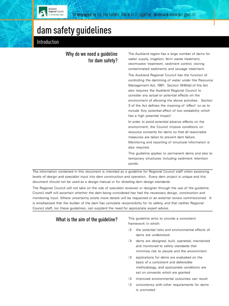 TP109 Dam Safety Guidelines | PDF | Dam | Hazards