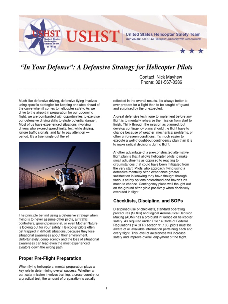 "In Your Defense": A Defensive Strategy For Helicopter Pilots | PDF ...