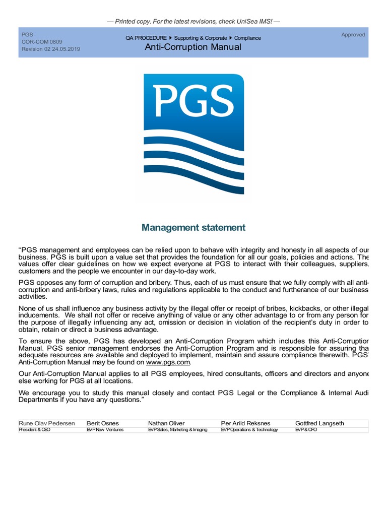 Anti-Corruption Manual | PDF | Bribery | Internal Audit