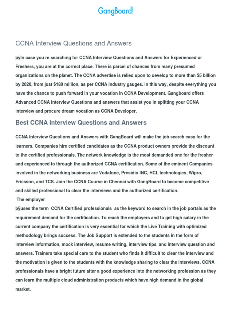 InstaPDF - in Ccna Routing and Switching Interview Questions Answers 100 | PDF | Internet ...