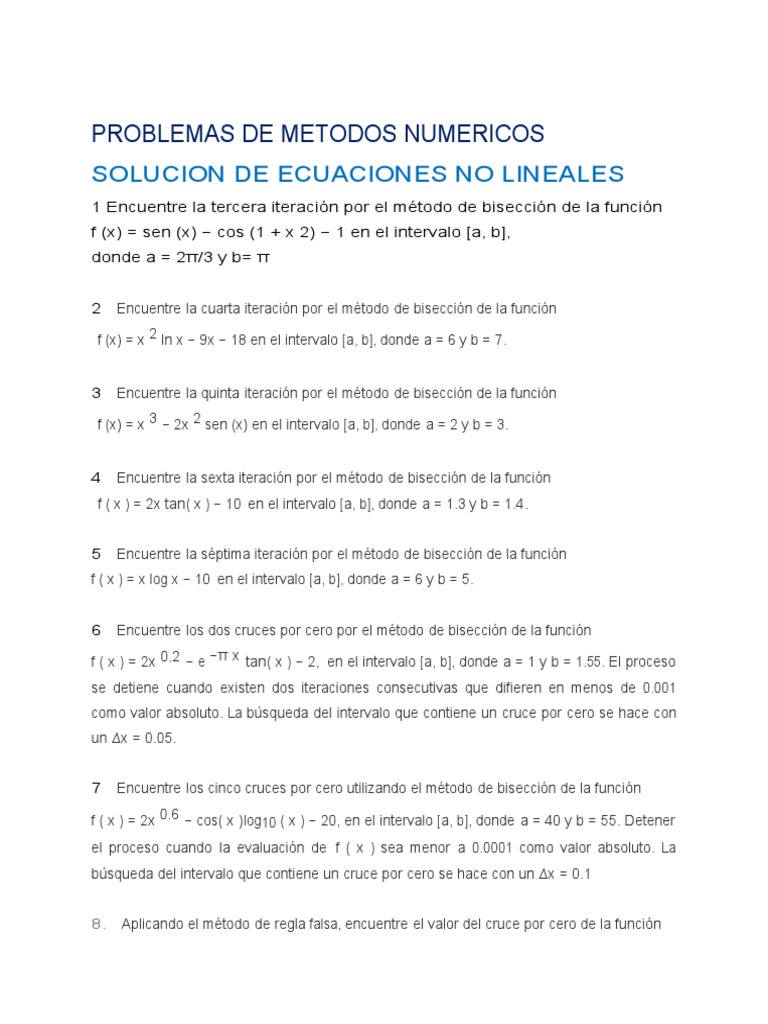 50 Problemas de Metodos Numericos | PDF | Objetos matemáticos ...