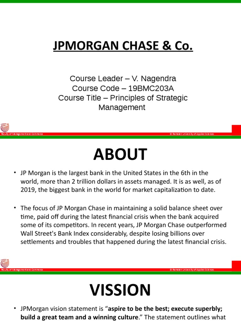 JPMorgan Mission & Vision | PDF | Jp Morgan Chase | Economies