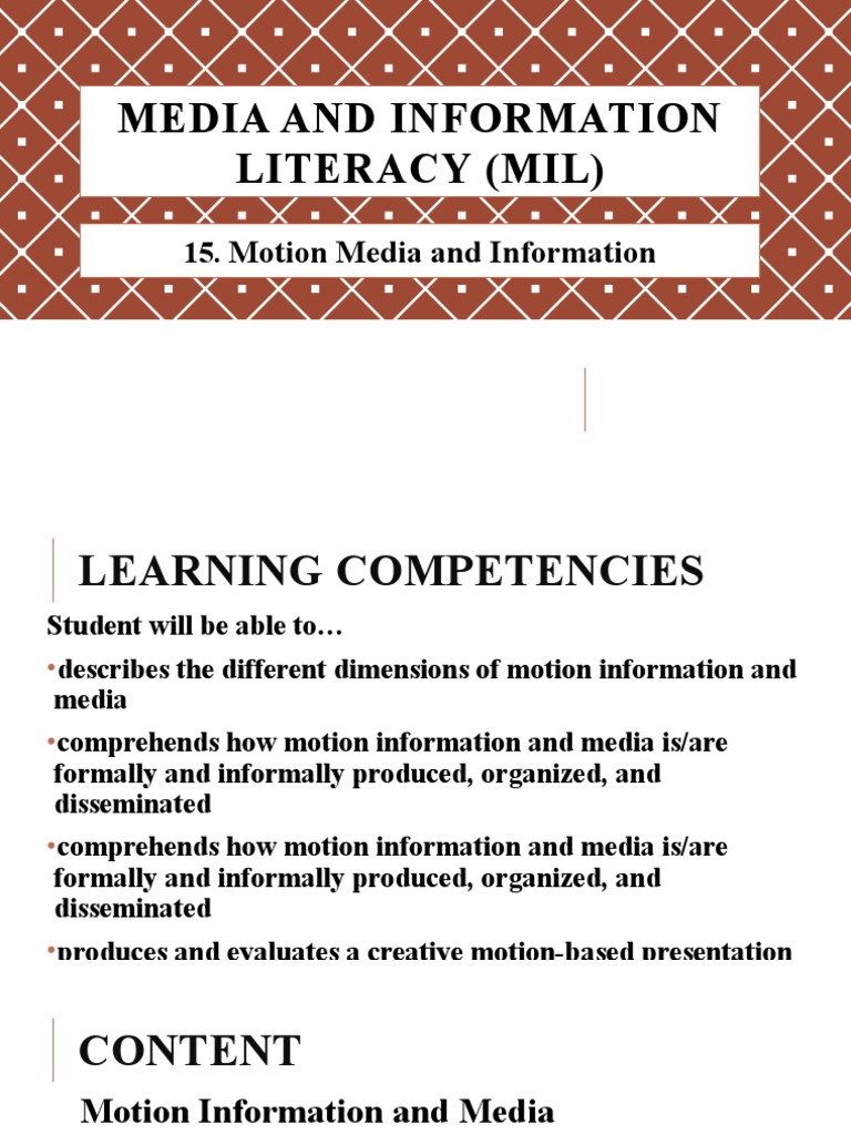 Motion Media and Information | PDF | Animation | Computing And ...