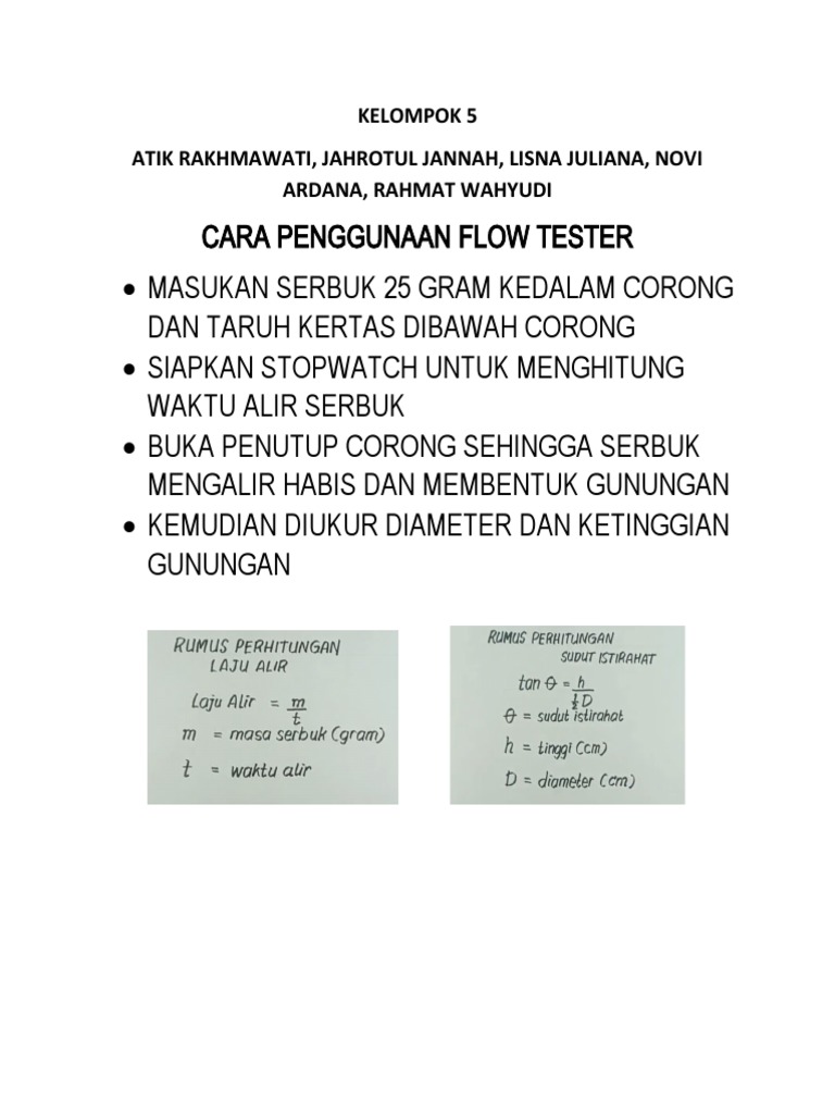 Cara Penggunaan Flow Tester | PDF