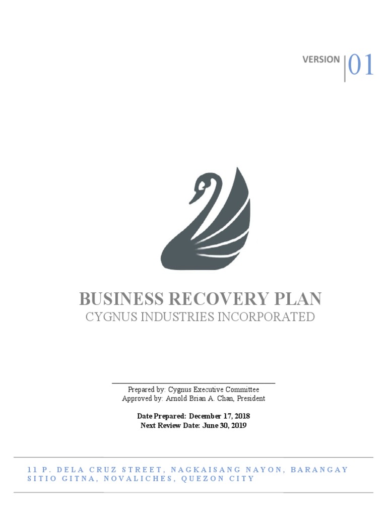 Business Recovery Plan V1 | PDF | Emergency Management | Logistics