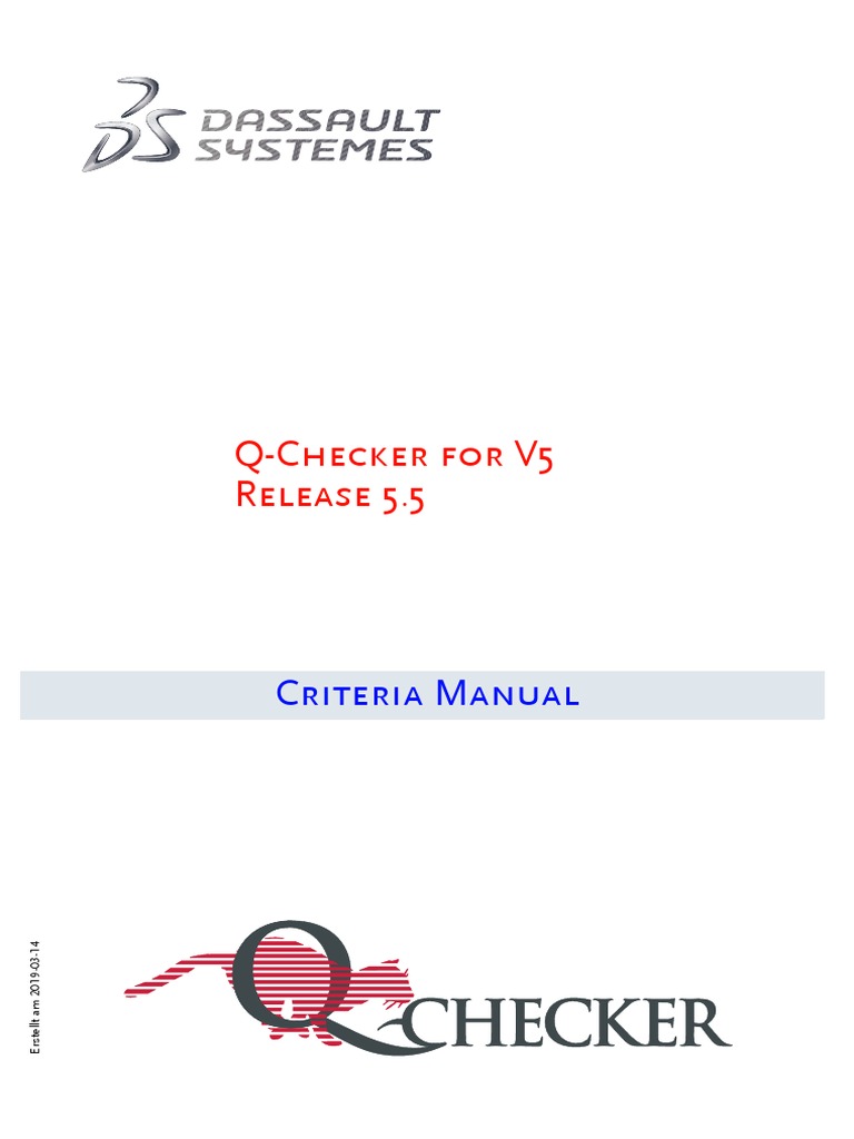 Q-Checker For V5 Release 5.5: Criteria Manual | PDF | Machining ...