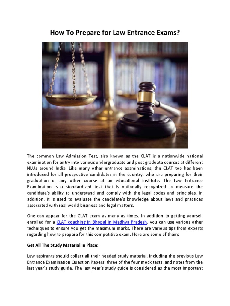 How To Prepare For Law Entrance Exams | PDF | Qualifications | Tests