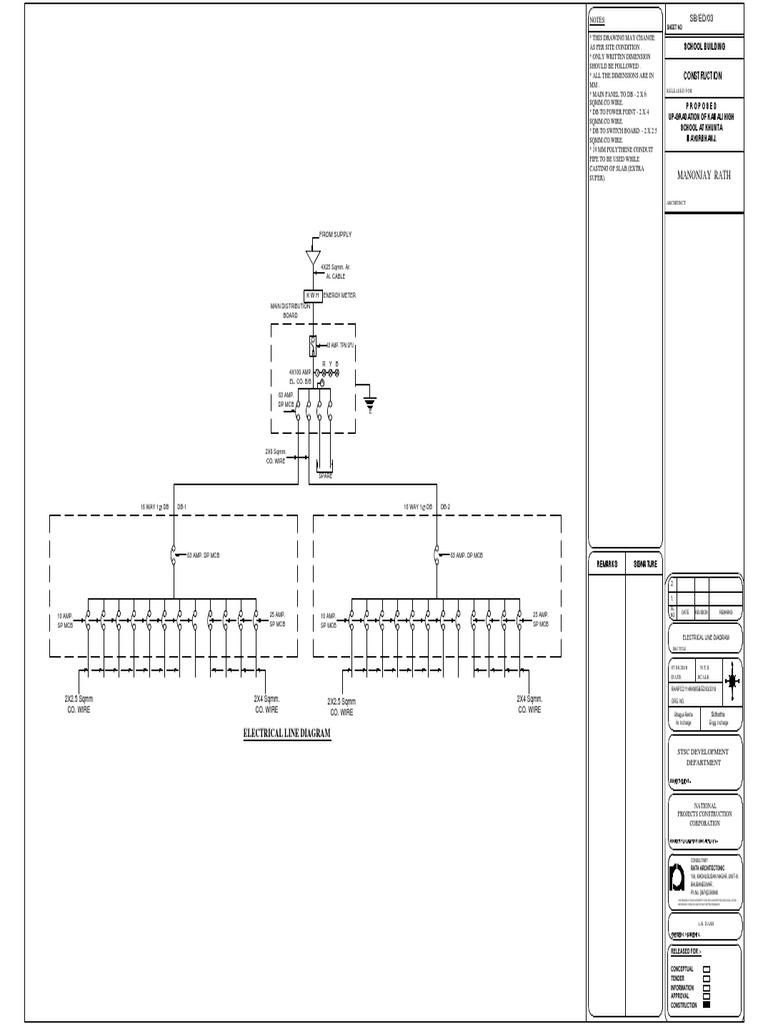 School - Eleltrical Line Diagram (Kamali) | PDF | Electric Power ...