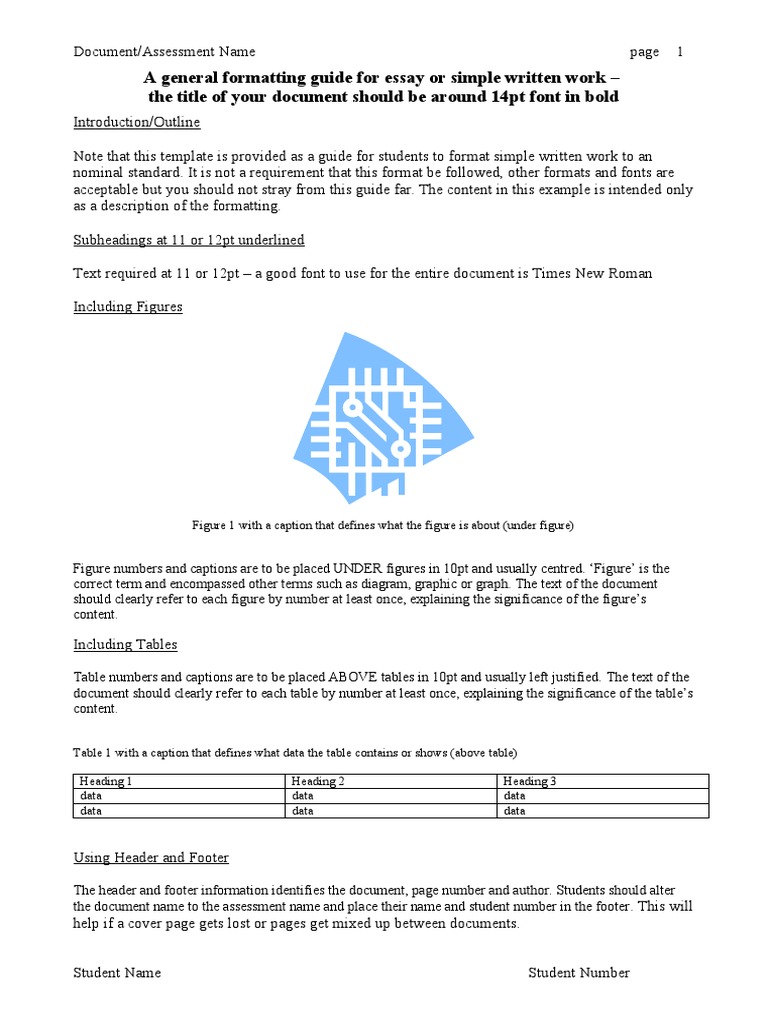 A General Formatting Guide For Essay or Simple Written Work - The Title ...