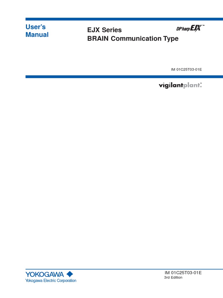 User's Manual: EJX Series BRAIN Communication Type | PDF | Amplifier ...