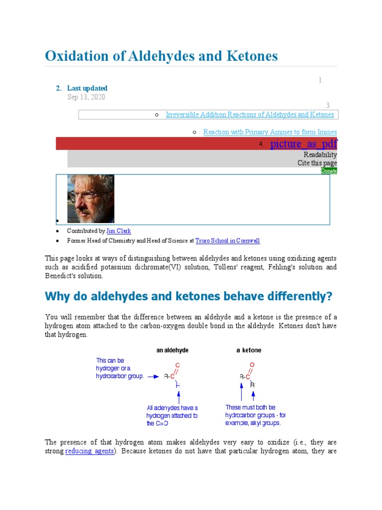 Oxidation of Aldehydes and Ketones 2 | PDF | Aldehyde | Chemical Compounds
