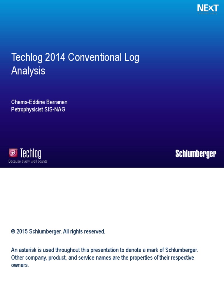 Techlog 2014 Conventional Log Analysis Slides | PDF | Porosity ...