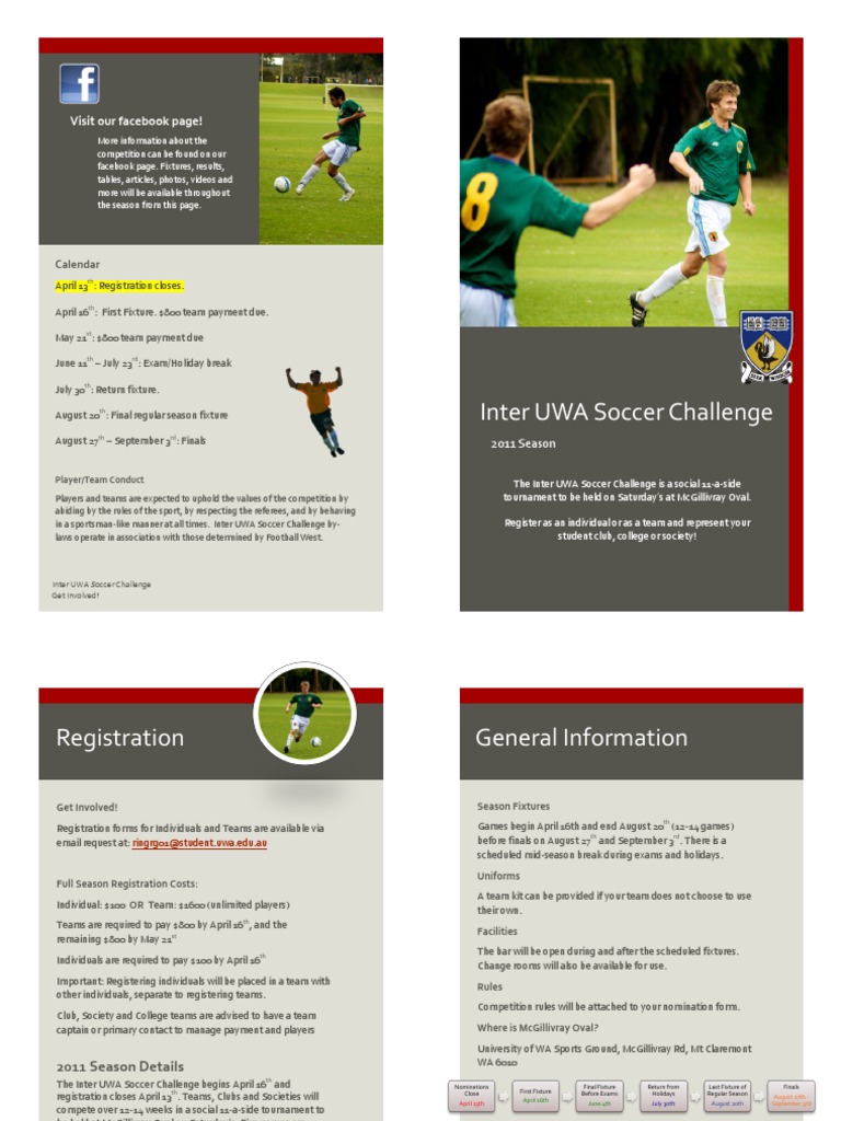 Inter UWA Soccer Challenge Flyer | PDF | Business | Sports