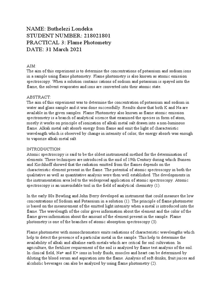 Chem 340 Prac 3 | PDF | Spectrophotometry | Spectroscopy
