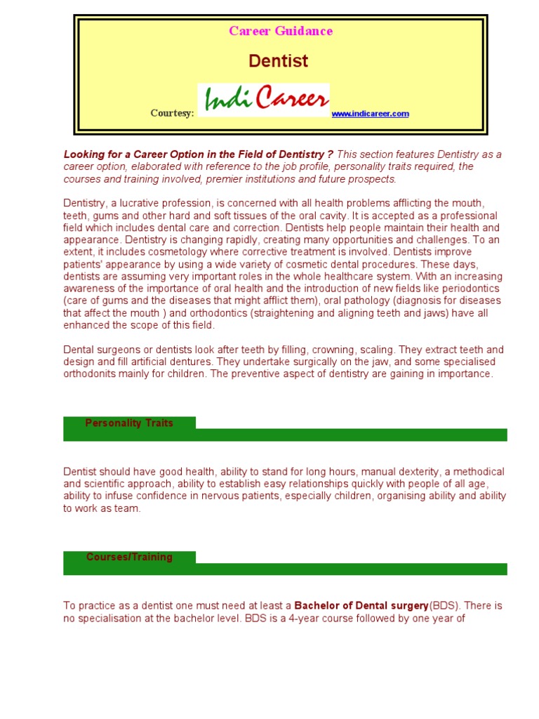 A Lucrative Career in Healthcare: An Overview of Dentistry as a Career ...