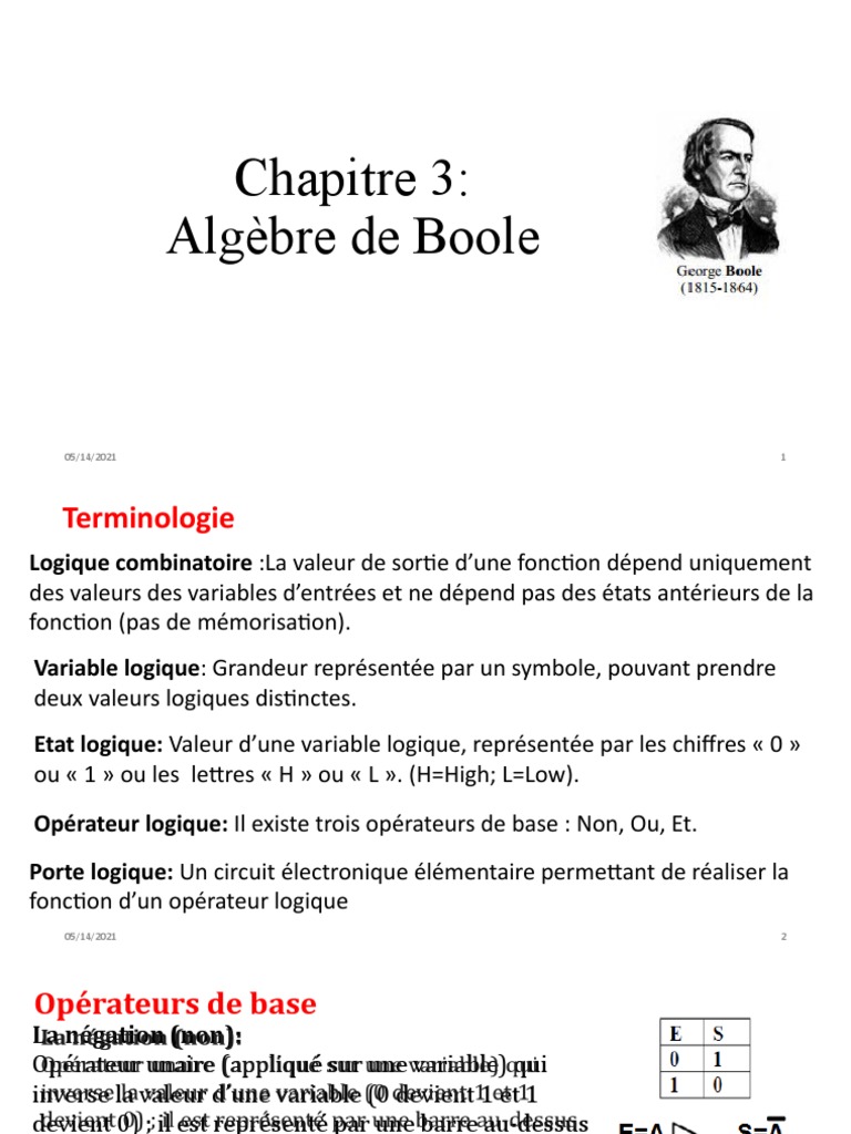 Forme Canonique Disjonctive en Logique | PDF | Algèbre de Boole ...