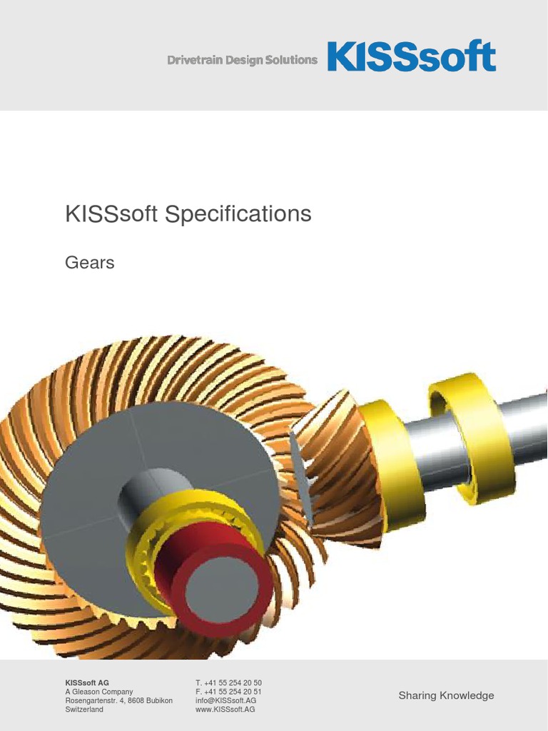 Kisssoft Specifications: Gears | PDF | Gear | Strength Of Materials