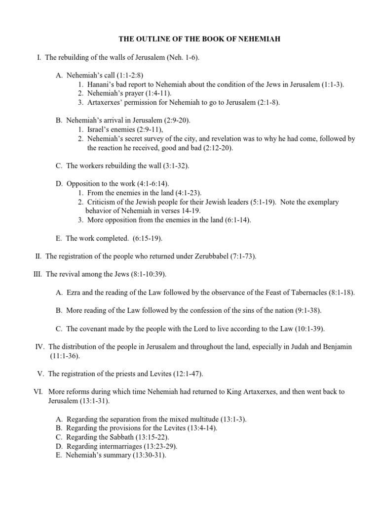 Nehemiah Outline