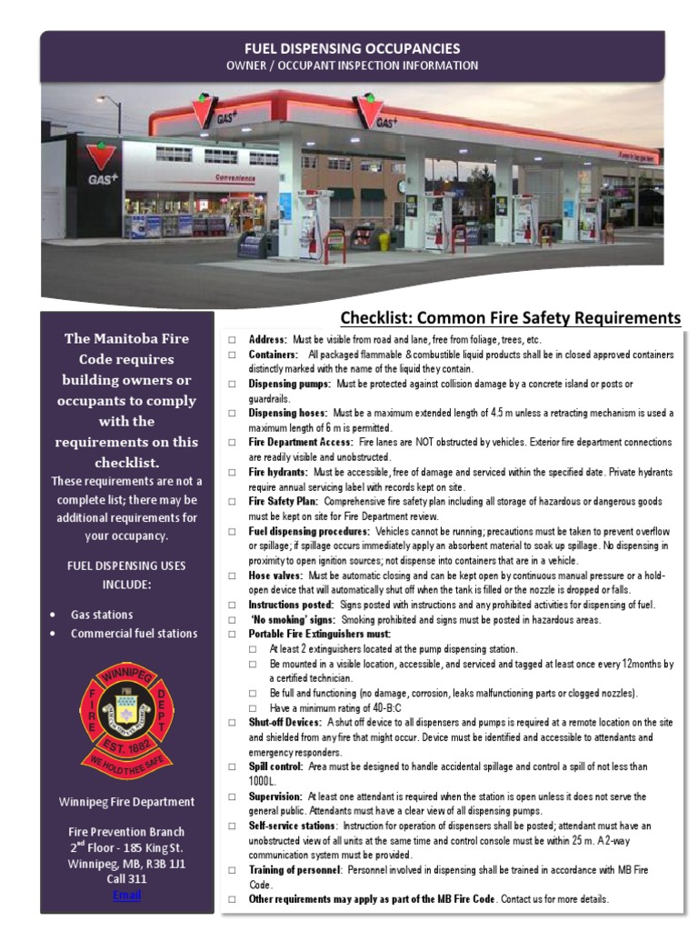 Fuel Dispensing Safety Checklist | PDF | Fire Safety | Filling Station