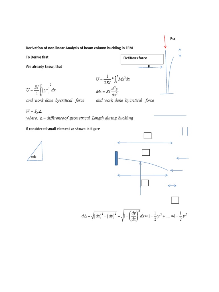 Nonlinear beam column buckling analysis by FEM | PDF | Buckling | Matrix (Mathematics)