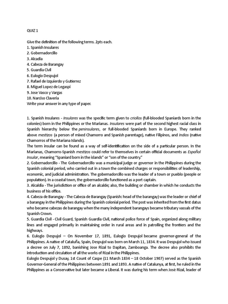 Insular, Meaning "Spaniard Born in The Islands" or "Son of The Country ...