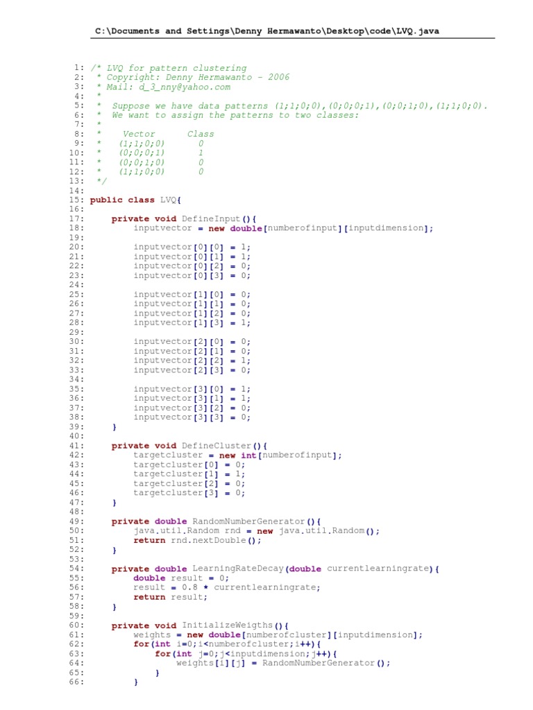 Linear Vector Quantization Neural Network | PDF | Artificial Neural ...