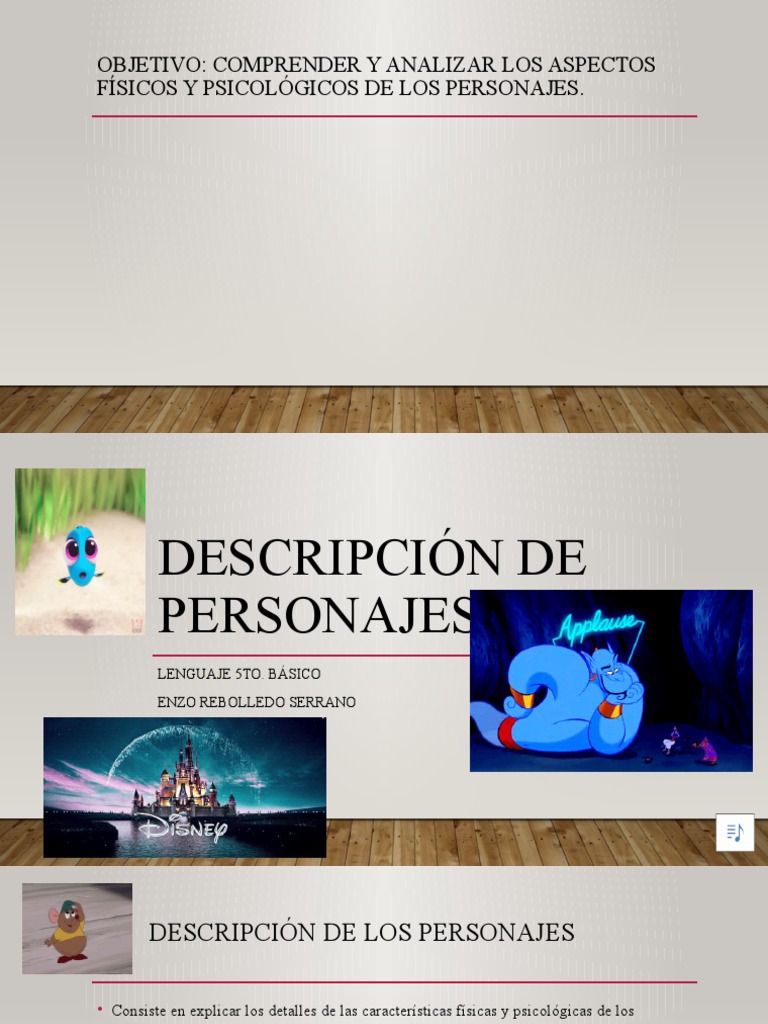 Descripción Física y Psicológica de Los Personajes 5to Básico | PDF