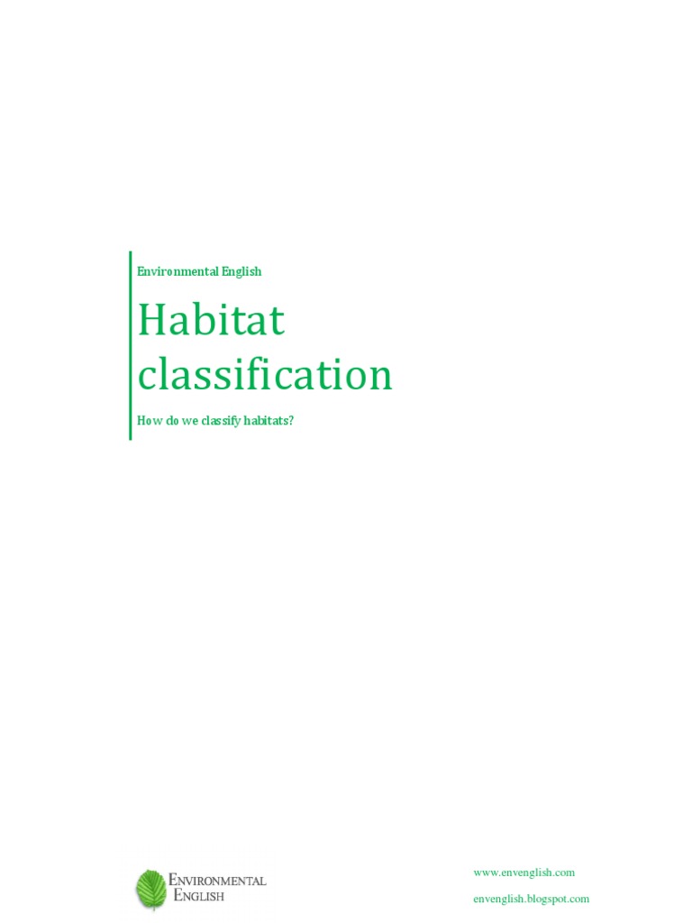 Habitats Classification Booklet | PDF | Sea | Marsh