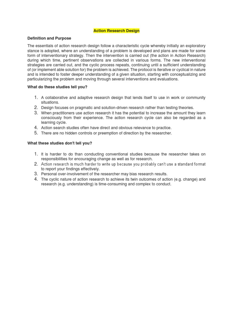 Action Research Design | PDF