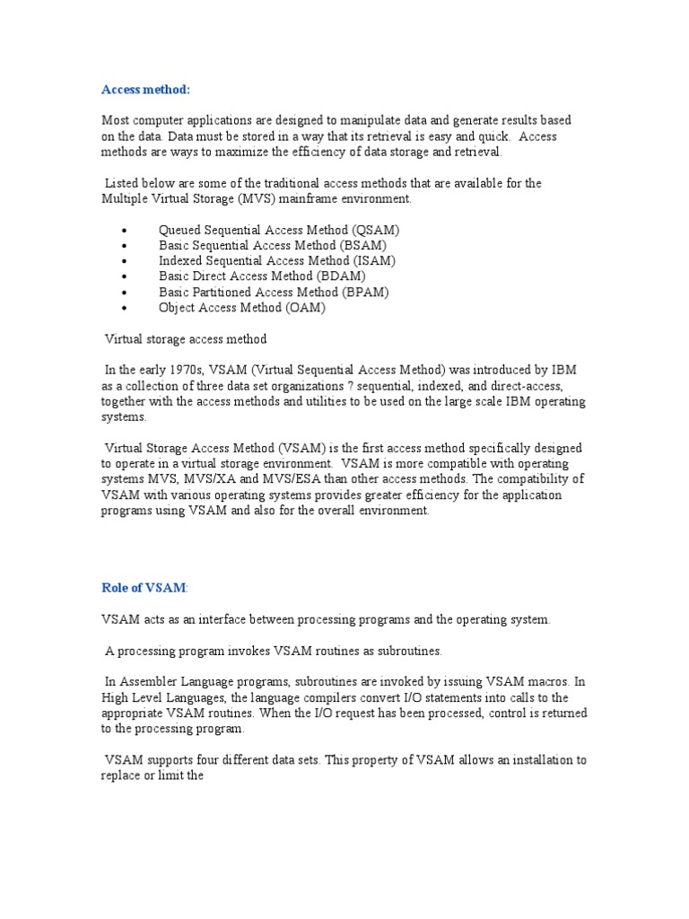 Vsam Pdf Database Index Computer Hardware