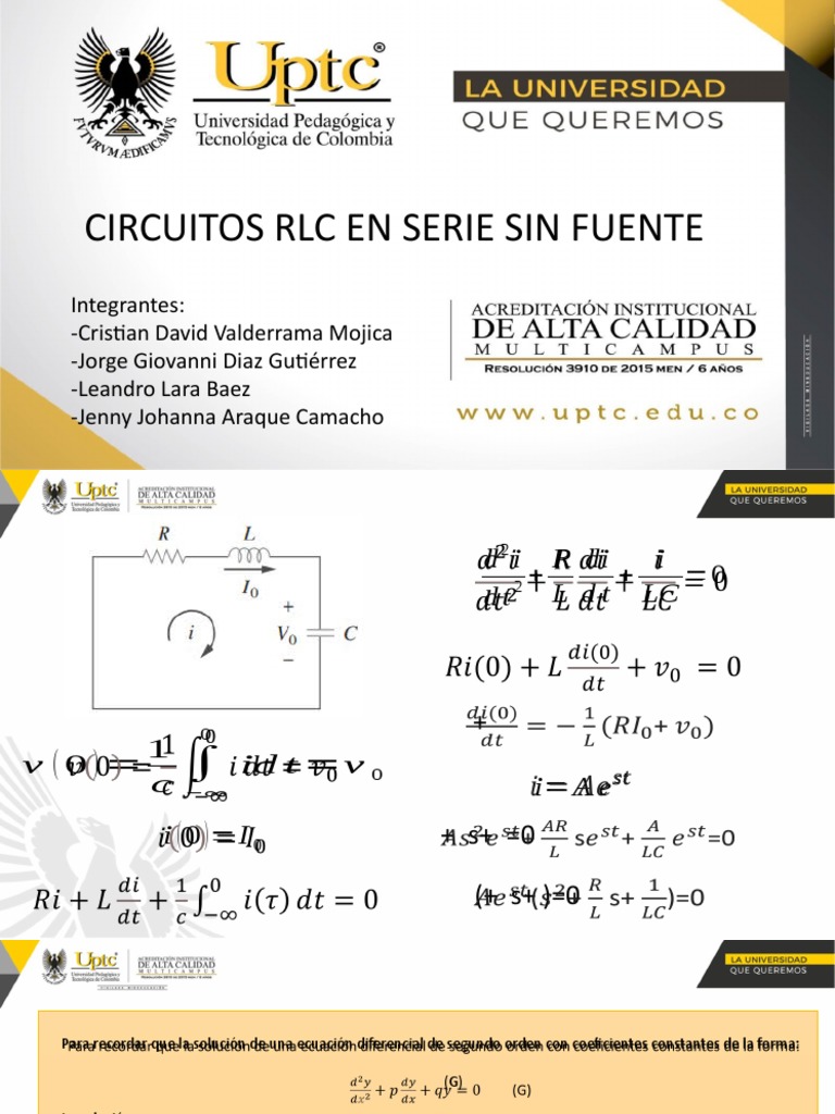 Circuito RLC | PDF | Ecuaciones diferenciales | Ecuaciones