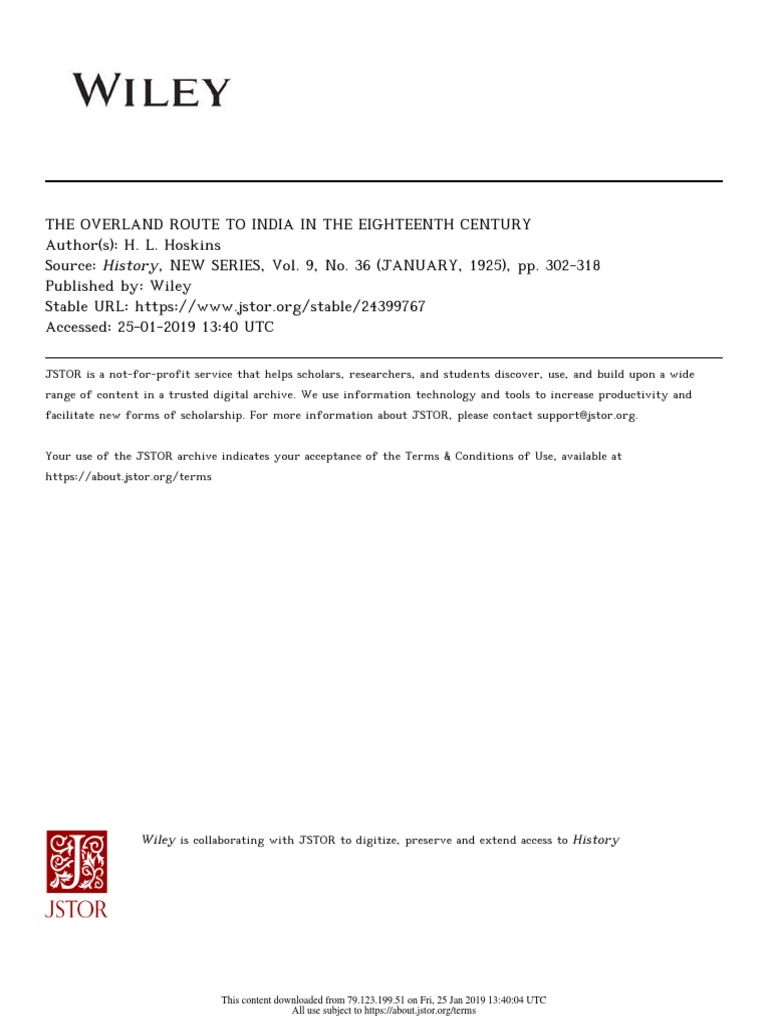Overland Routes to India, 18th Century | PDF | Suez Canal | Egypt