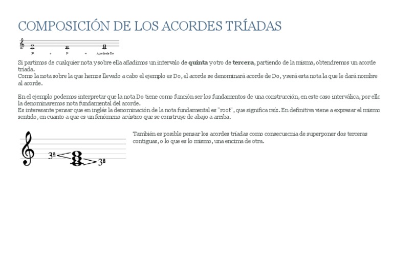 COMPOSICIÓN DE LOS ACORDES TRÍADAS | PDF