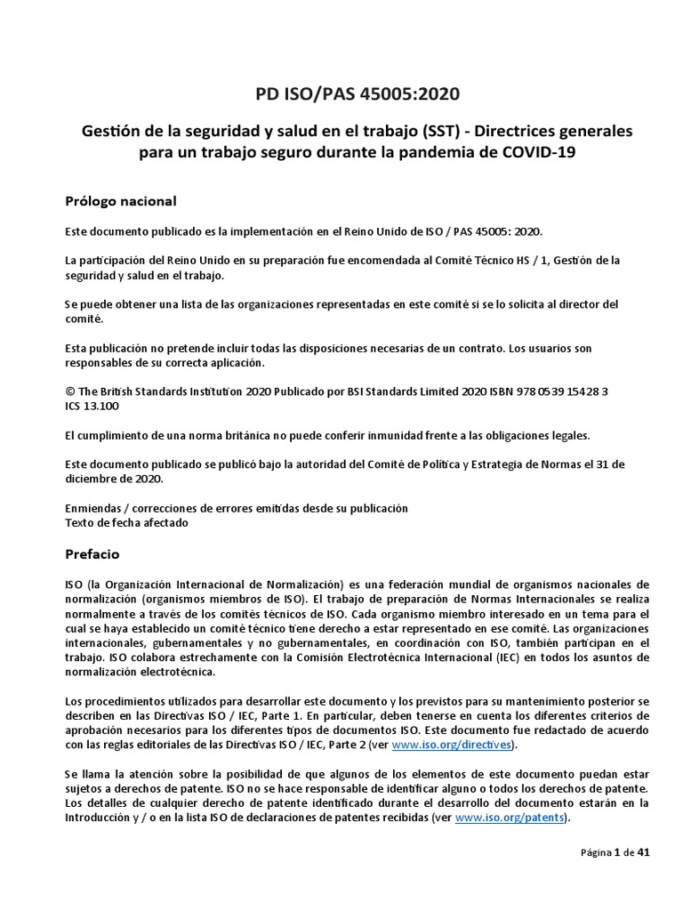 ISO 45005 2020 Castellano | PDF | Organización internacional para la ...