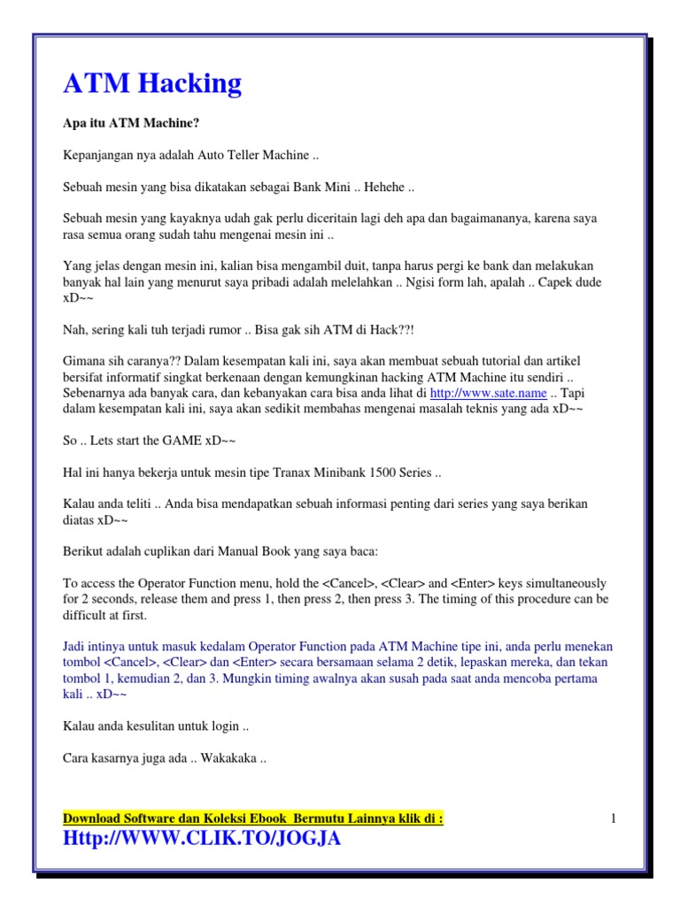 ATM Hacking | PDF
