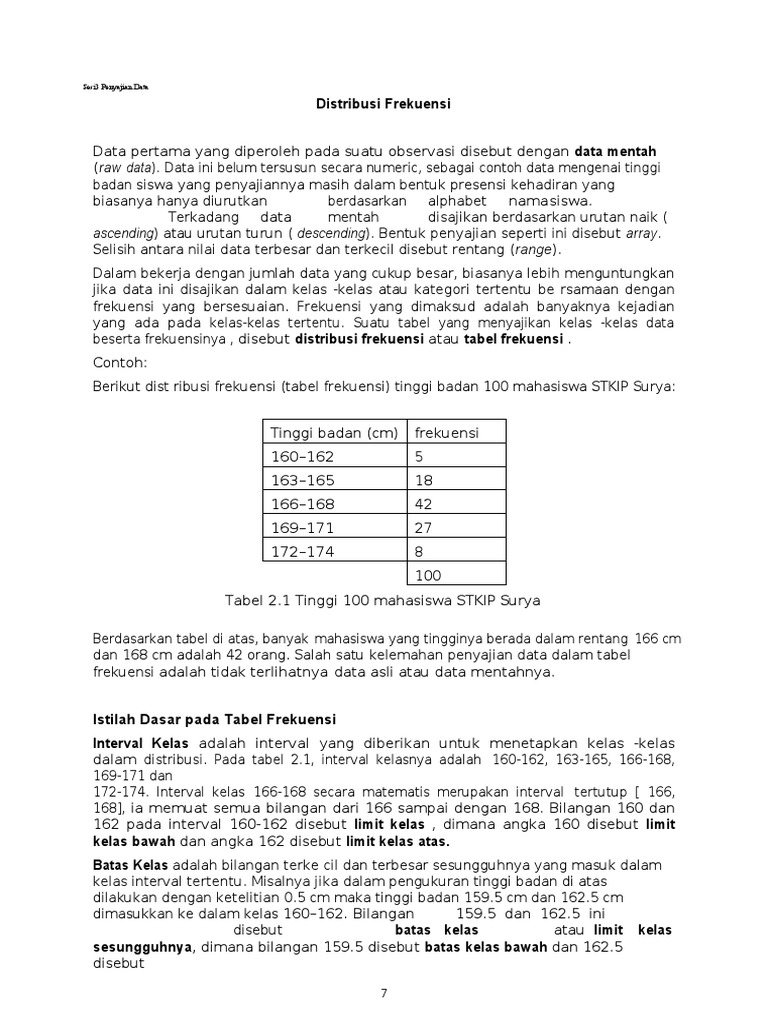 3 - Lecture Note Statistika-Penyajian Data | PDF | Metode & Bahan Ajar