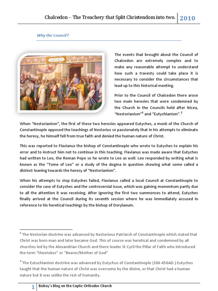 Chalcedon Council Split Christendom | PDF | Council Of Chalcedon ...