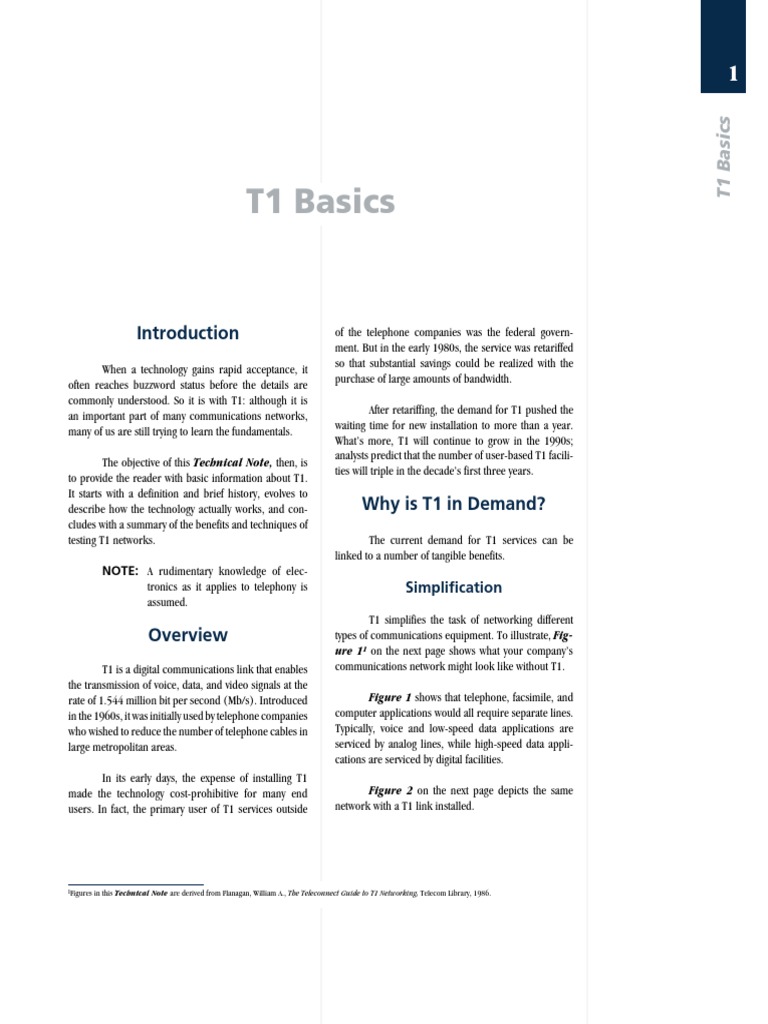 T1 Basics | PDF | Data Transmission | Modulation