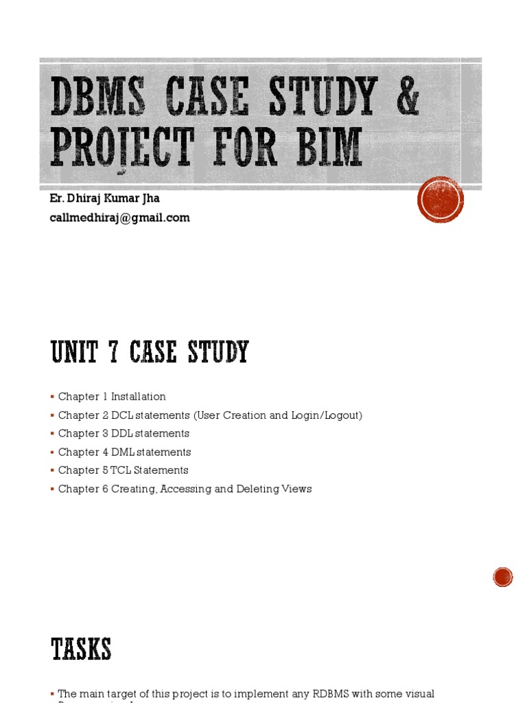 DBMS Case Study & Project | PDF