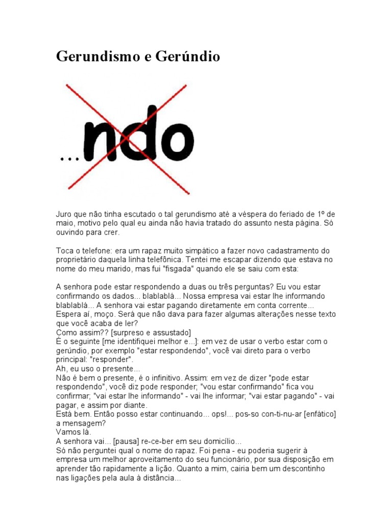 Gerundismo e Gerúndio | PDF | Traduções | Brasil