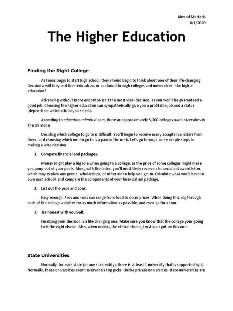 The Higher Education | PDF | University | Business