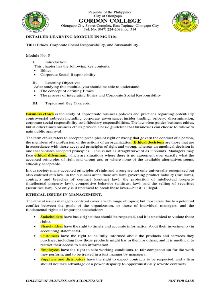 Ethics, CSR, and Sustainability | PDF | Corporate Social Responsibility ...