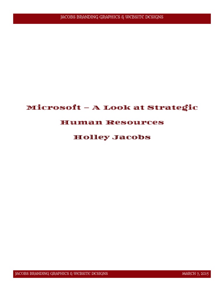 Microsoft A Look at Strategic Human Reso | PDF | Employee Retention ...