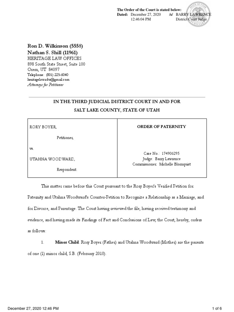 Order of Paternity | PDF | Child Custody | Contempt Of Court