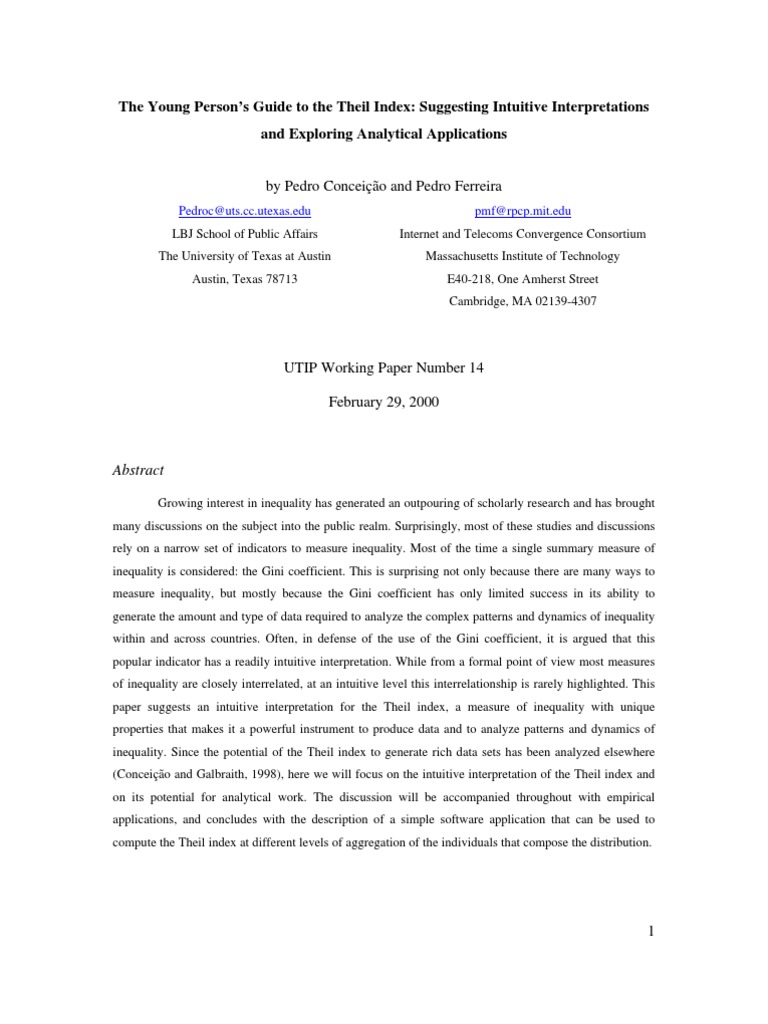 Theil Index | PDF | Logarithm | Income Distribution