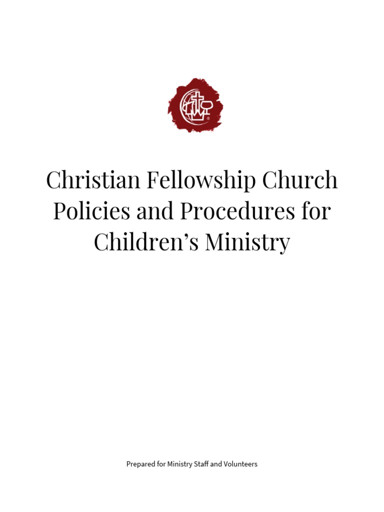 CFC Policies and Procedures For Children's Ministry | PDF | Classroom ...