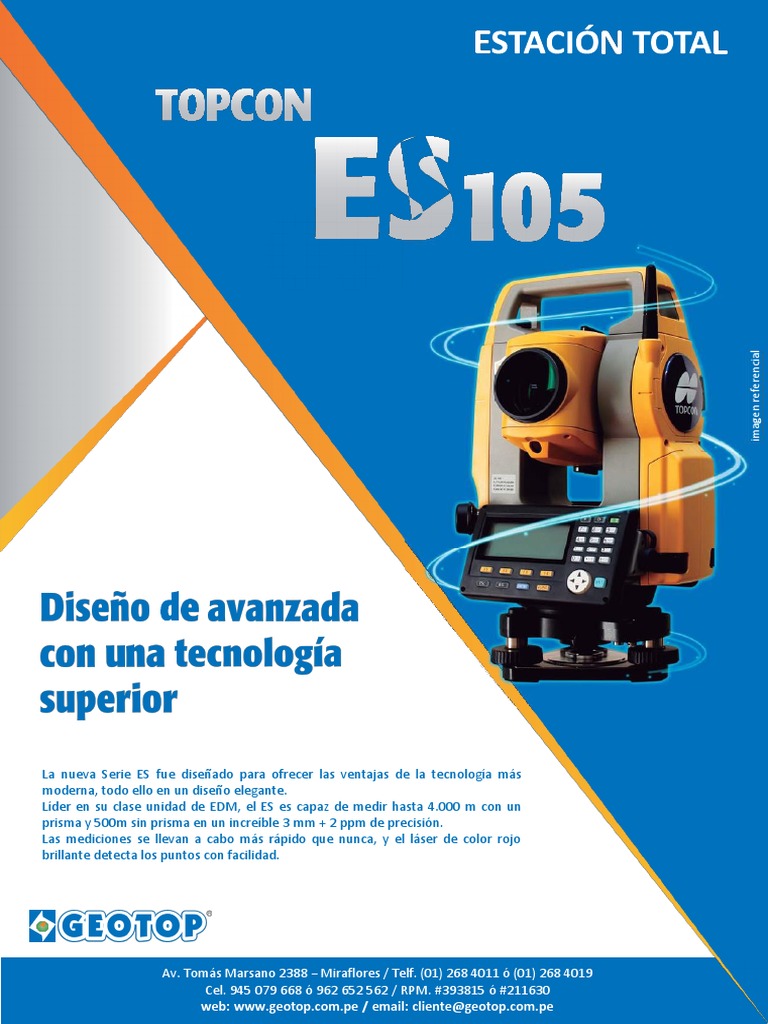 Estacion Total Topcon Es105 Geotop Opt | PDF | USB | Calibración